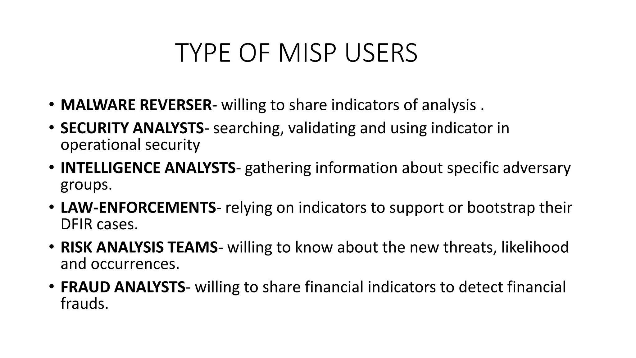 Misp(malware information sharing platform) | PPTX