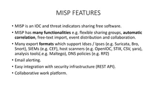 Misp(malware information sharing platform) | PPTX
