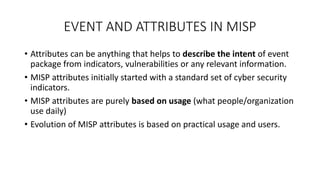 Misp(malware information sharing platform) | PPTX