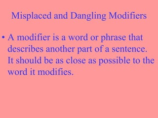 Misplaced modifiers-intro-6 dickerson | PDF