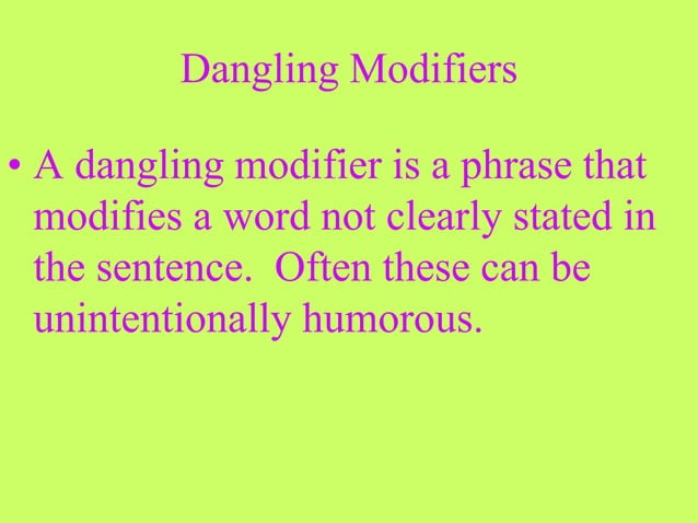 Misplaced modifiers-intro-6 dickerson | PDF