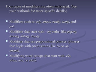 Misplaced and dangling modifiers | PPT