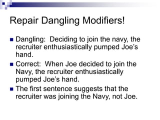 Misplaced and Dangling Modifiers | PPT