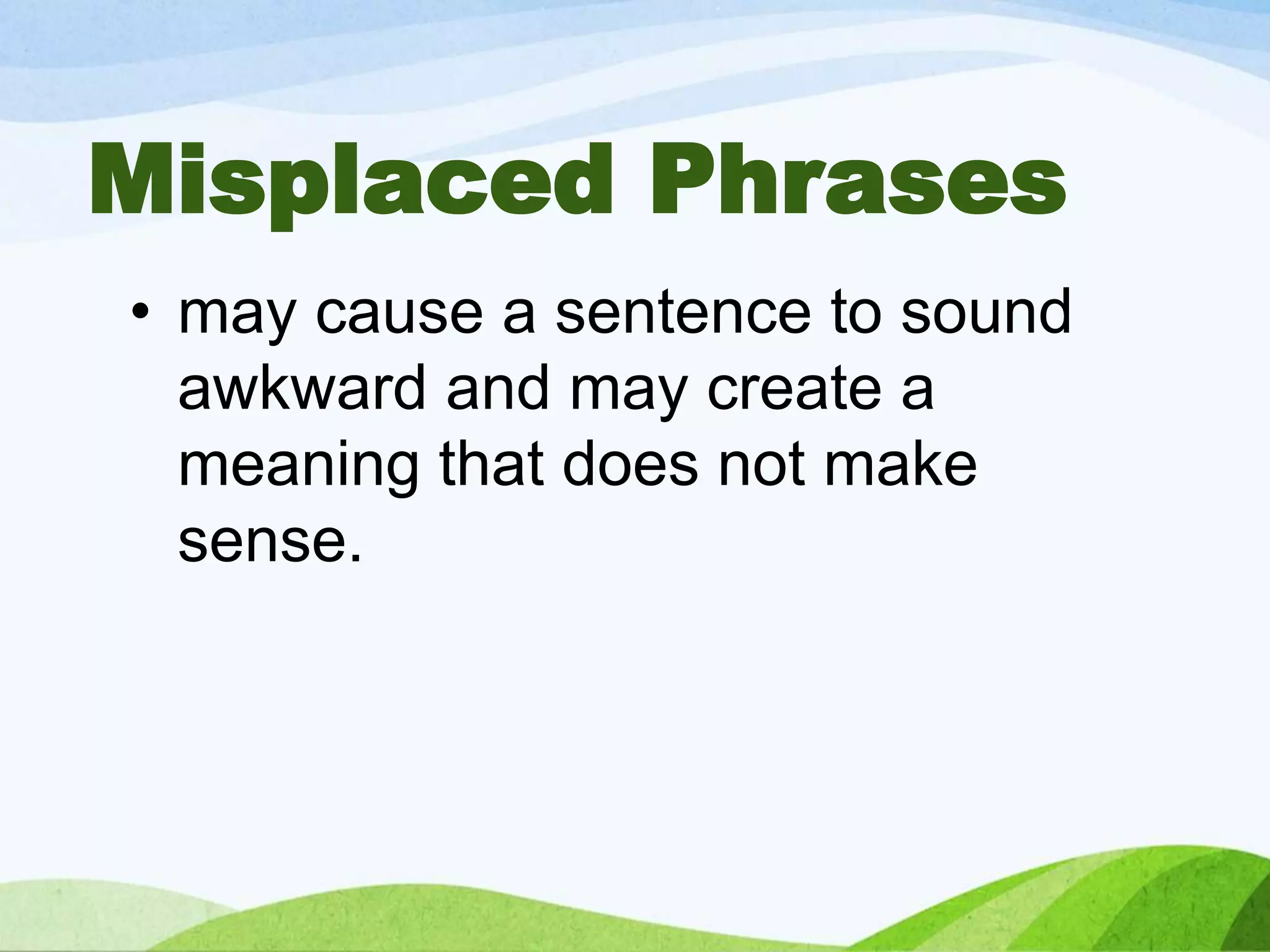 Misplaced Modifiers | PPTX