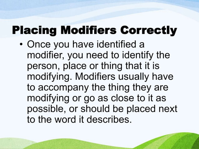 Misplaced Modifiers | PPTX | Law