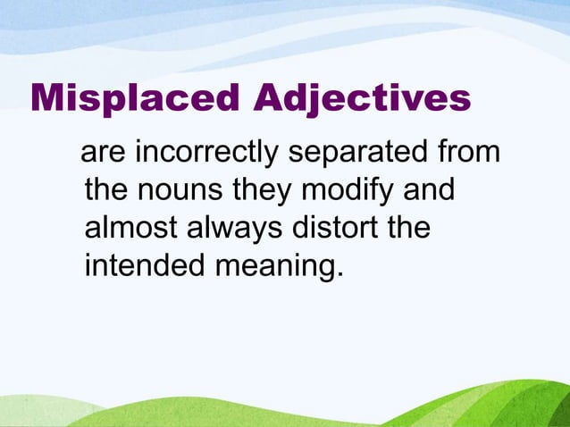 Misplaced Modifiers | PPTX | Law
