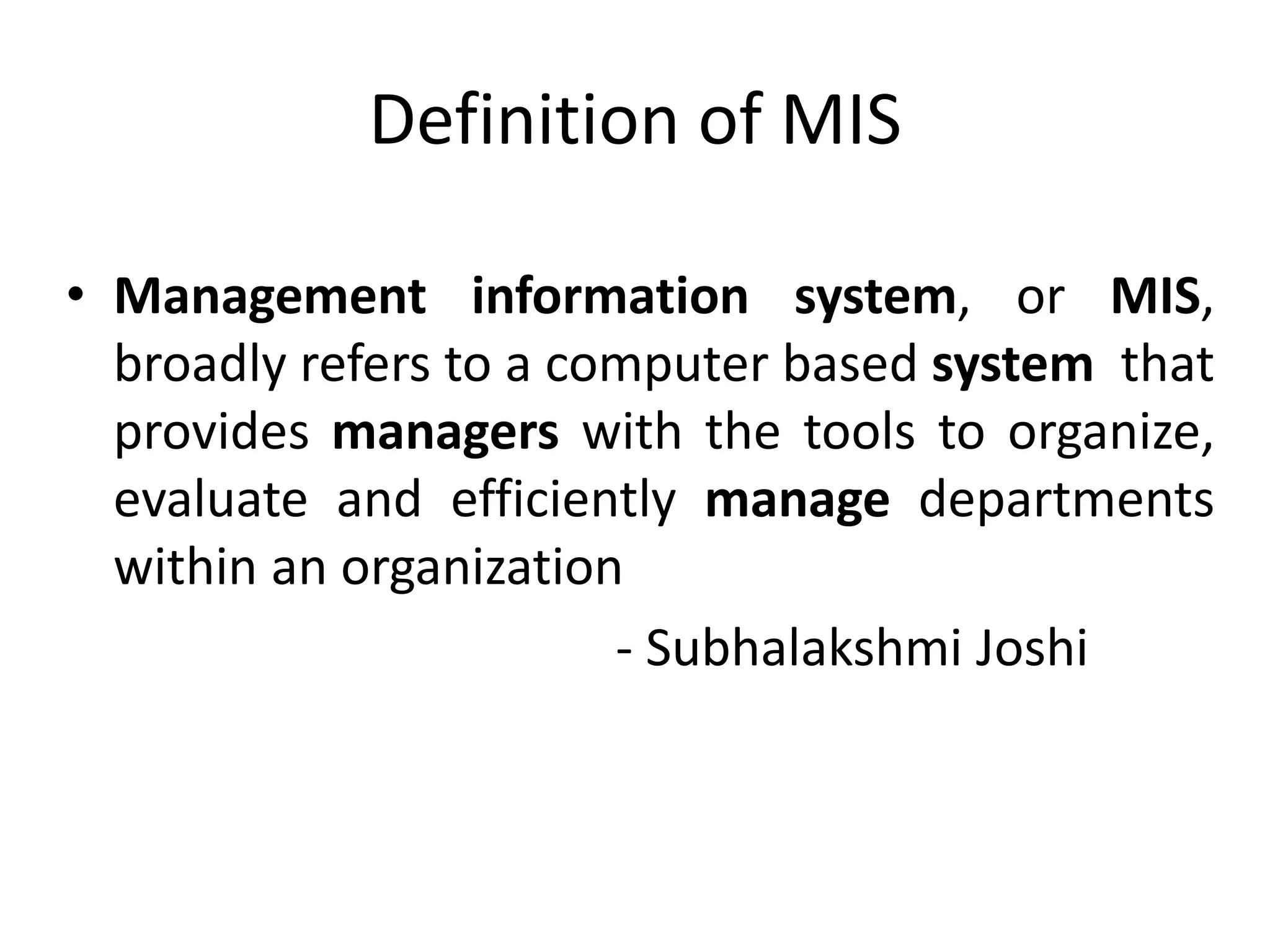 Management Information System PPT | PPTX