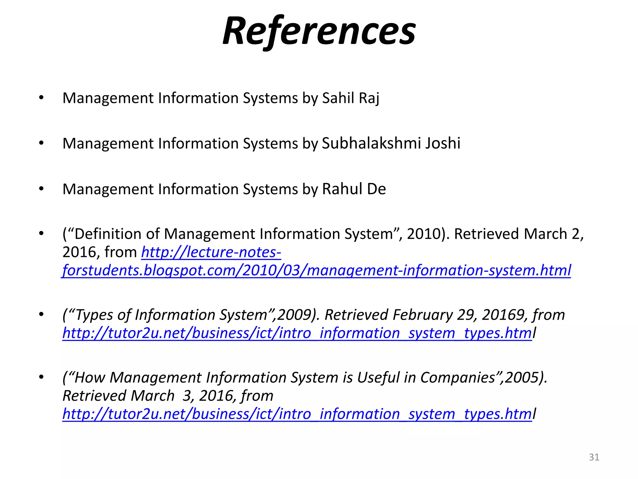 Management Information System PPT | PPTX