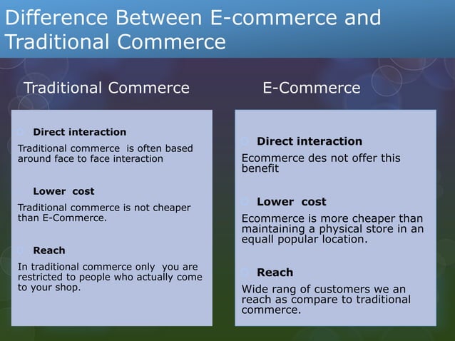 E-COMMERECE V/S TRADITIONAL COMMERCE | PPTX