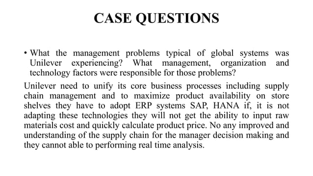 Management Information System Case Study | PPTX | Large Business | Business