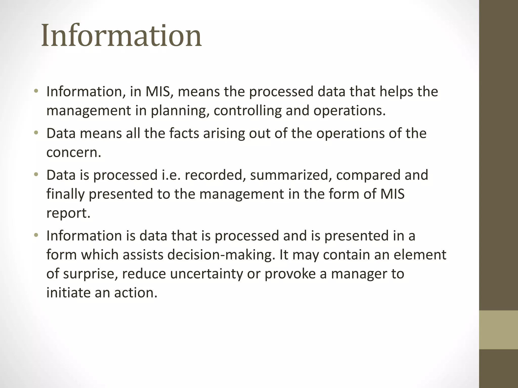 basic concept ,Introduction,Objective and Role of Mis | PPTX