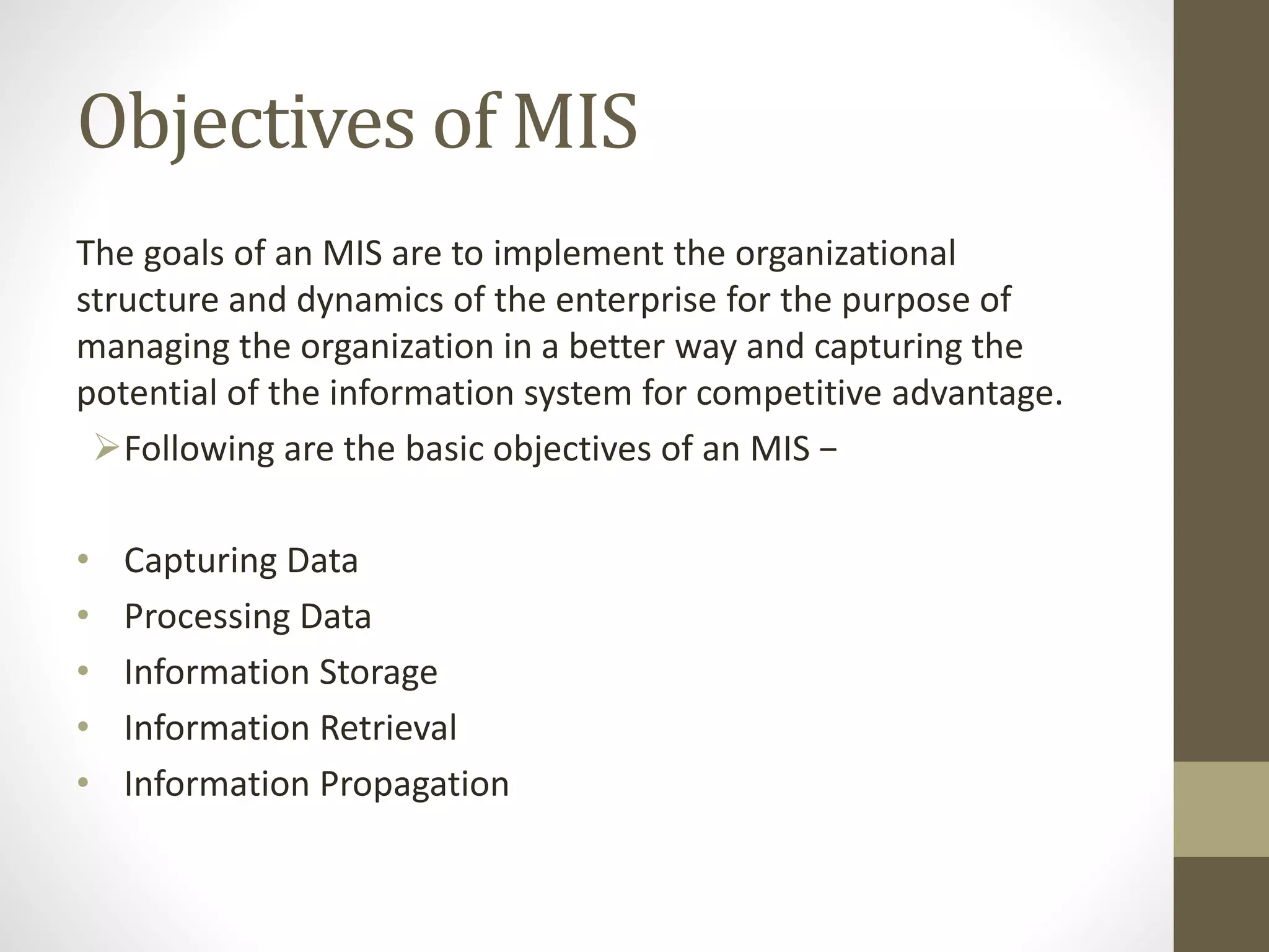 basic concept ,Introduction,Objective and Role of Mis | PPTX