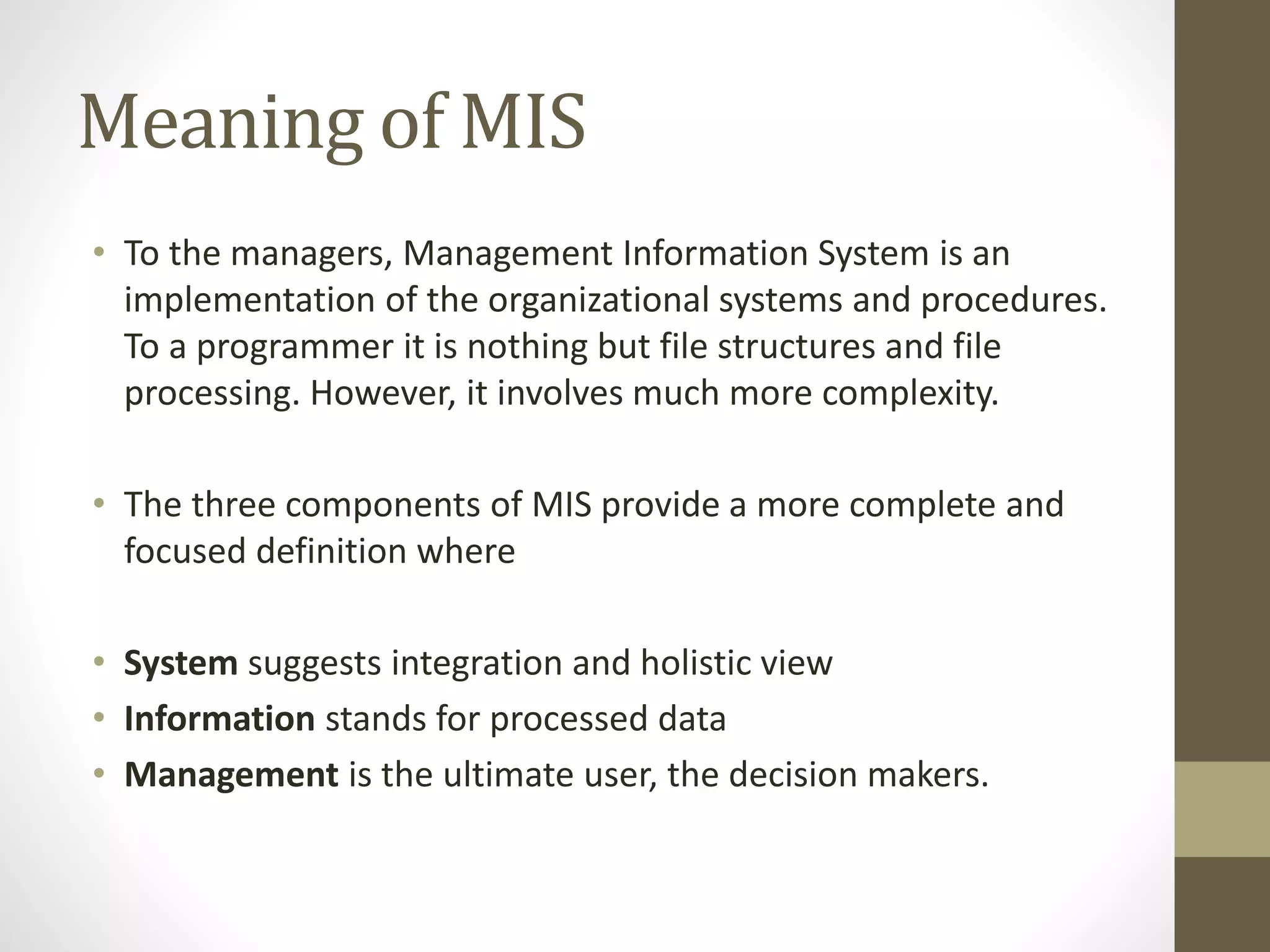 basic concept ,Introduction,Objective and Role of Mis | PPTX