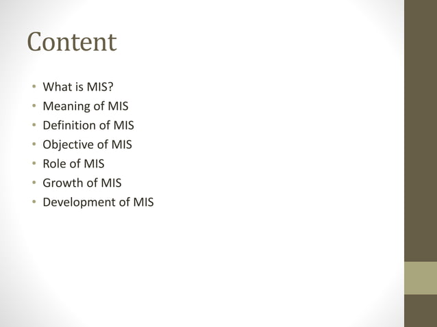 basic concept ,Introduction,Objective and Role of Mis | PPTX