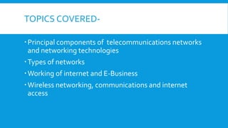 Telecommunications, Internet and Wireless Technology | PPT