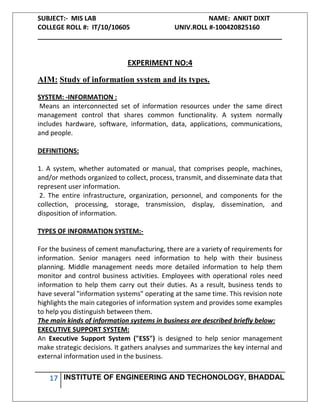 MIS practical file | DOCX