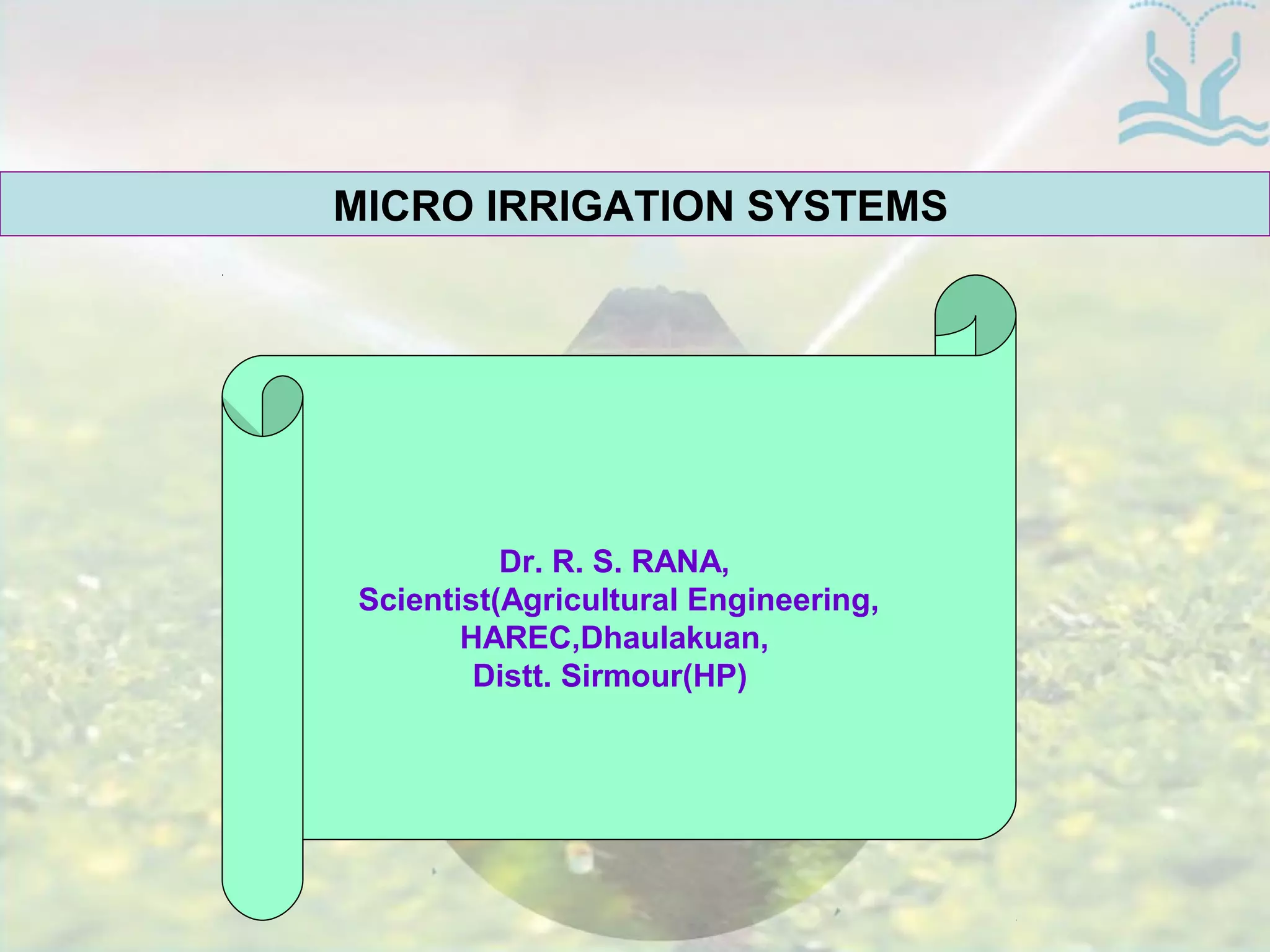 Micro Irrigation Systems | PPT
