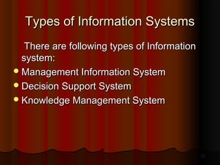 Types & Fundamentals of Information System | PPT