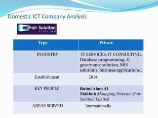 Survey and analysis on ICT industry in bangladesh | PPTX