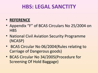 Hold baggage Screening : MIS | PPT