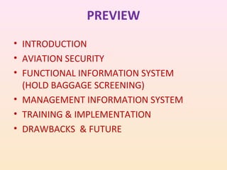 Hold baggage Screening : MIS | PPT