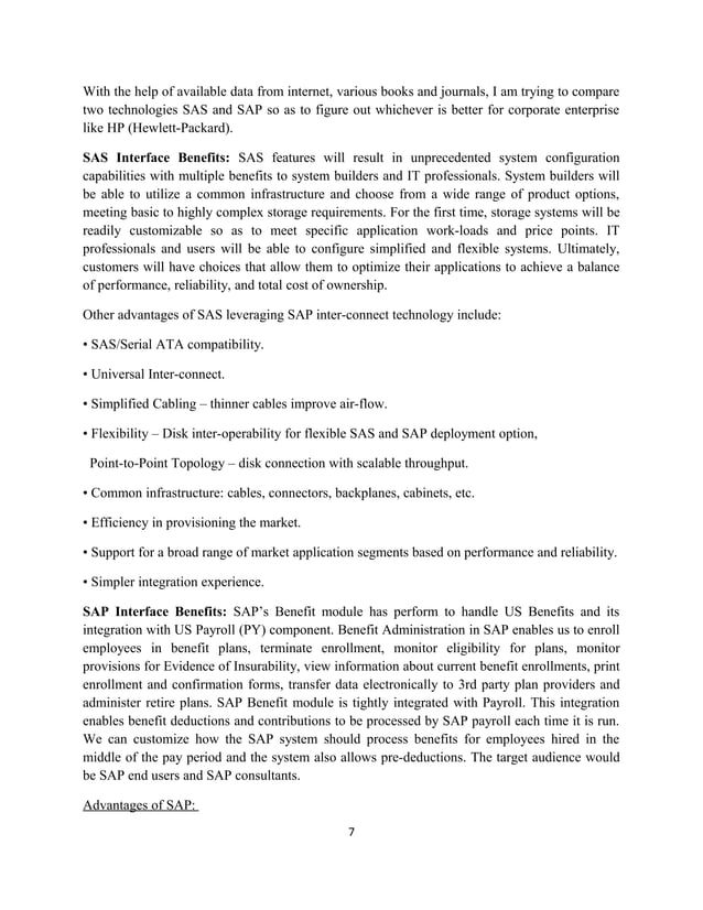 SAP vs SAS - Comparison | PDF