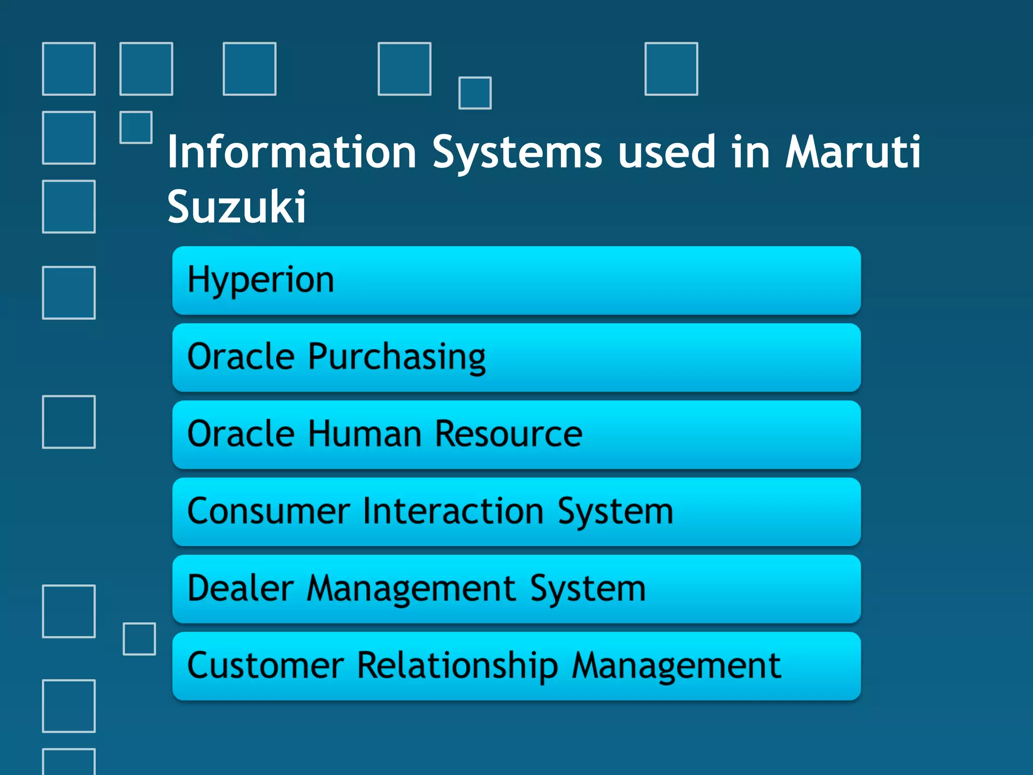 Management Information Systems in Maruti Suzuki | PPT