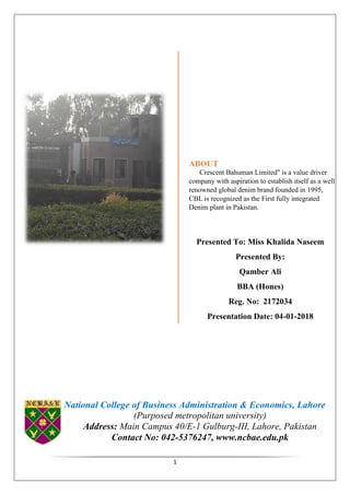 Crescent Bahuman Limited Pindi Bhattian | PDF