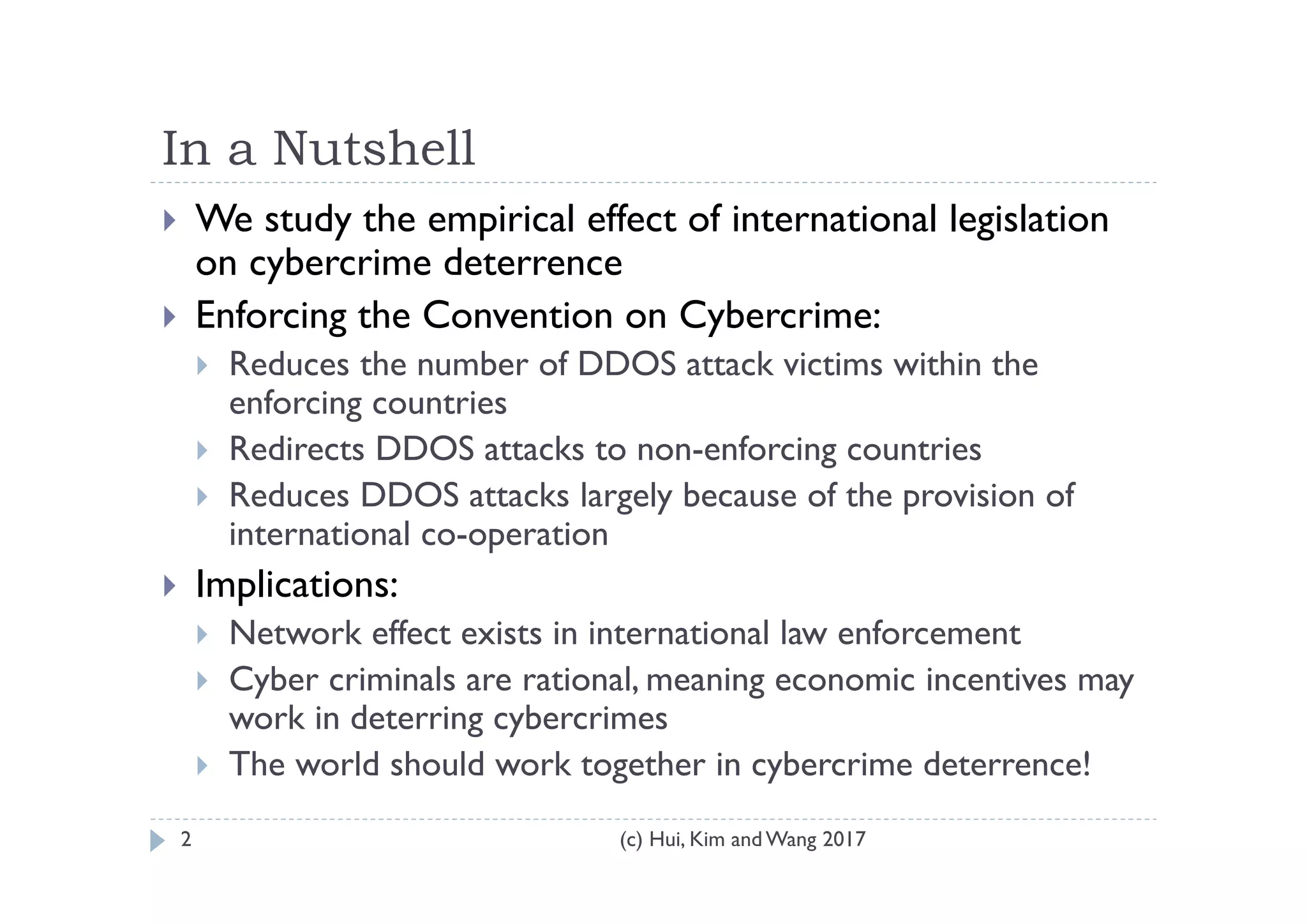 Cybercrime Deterrence and International Legislation: Evidence from ...