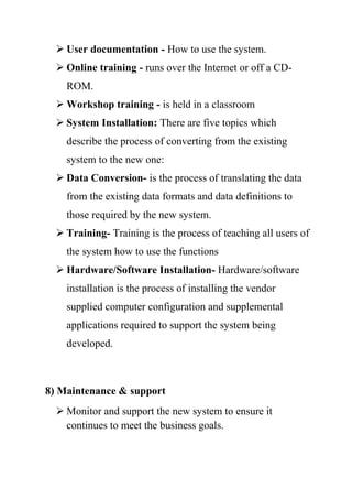 Report on SOFTWARE DEVELOPMENT LIFE CYCLE SDLC | DOCX