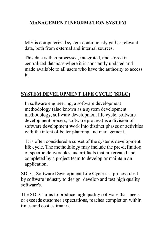 Report on SOFTWARE DEVELOPMENT LIFE CYCLE SDLC | DOCX | Operating ...