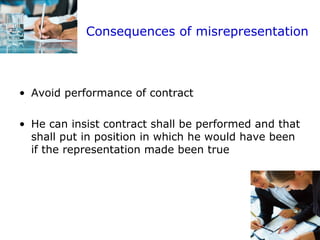 Misrepresentation and fraud | PPT