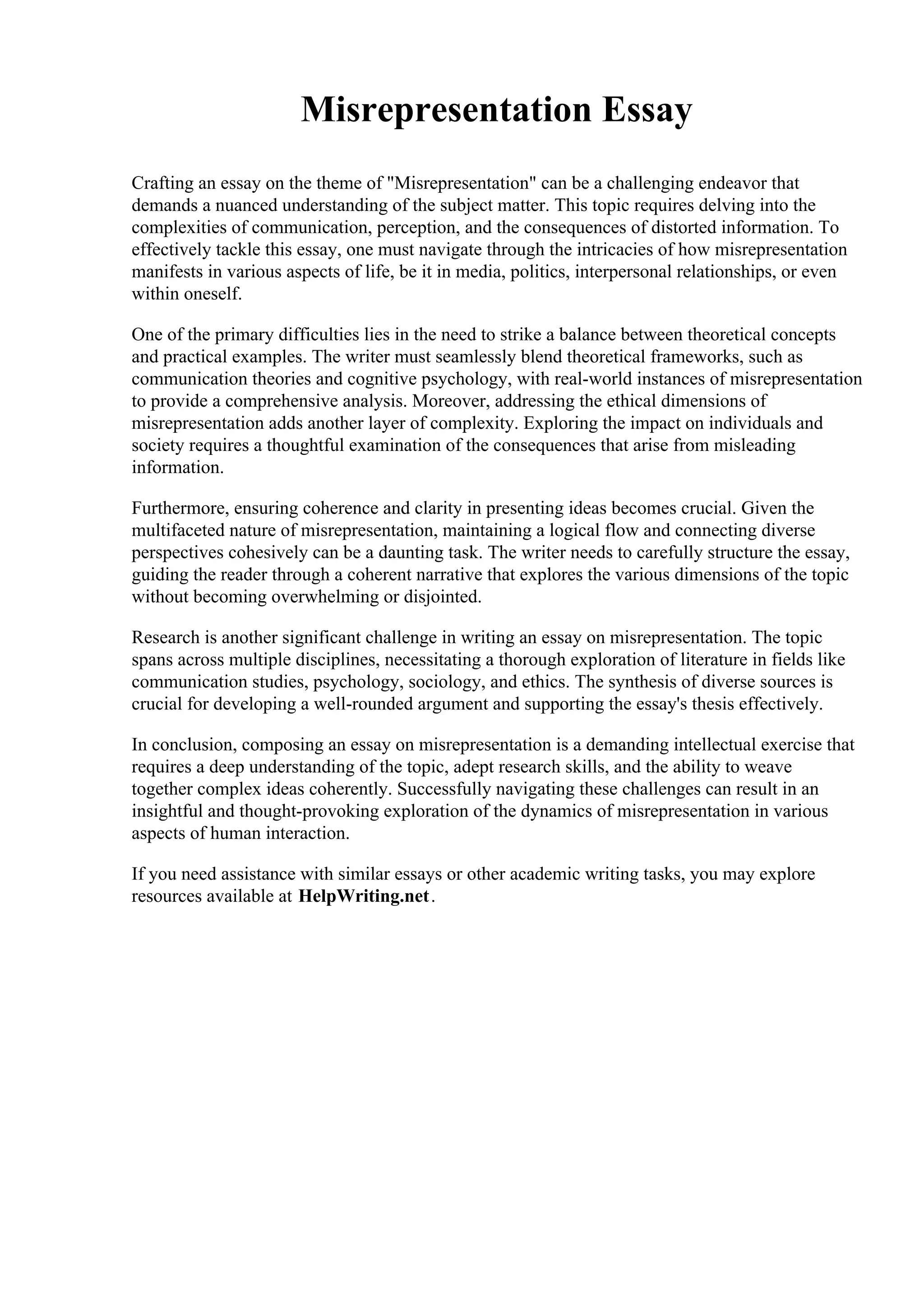 Misrepresentation Essay.pdf