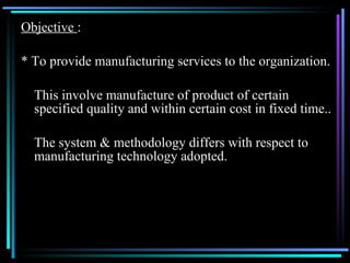 MIS Role in Production | PPT