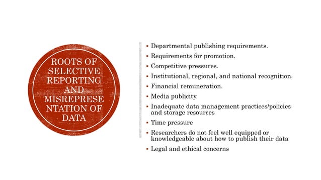 Selective Reporting and Misrepresentation of Data | PPTX
