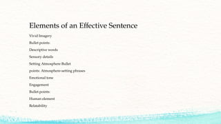Creation of effective sentence in English writing skills | PPT