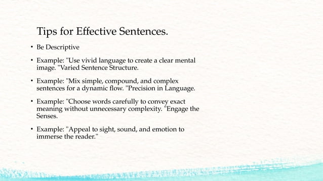 Creation of effective sentence in English writing skills | PPT