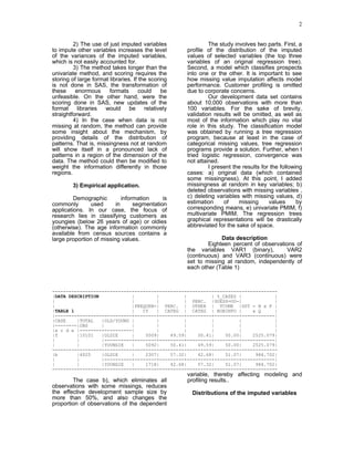 Missing Value imputation, Poor man's | PDF