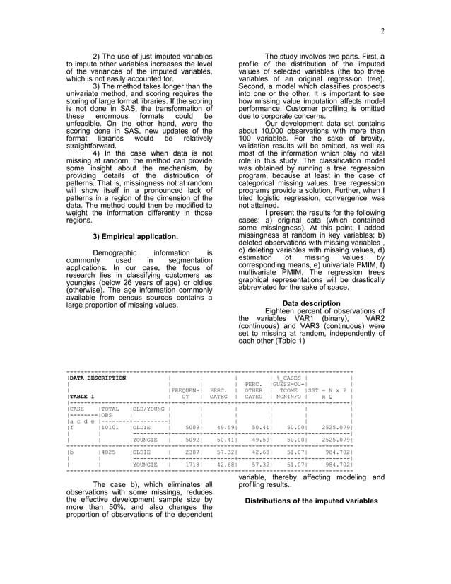 Missing Value imputation, Poor man's | PDF Missing Value imputation, Poor man's | PDF