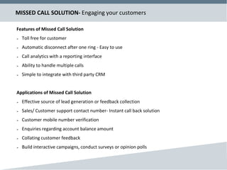 Knowlarity's Missed call solution for BFSI | PPTX