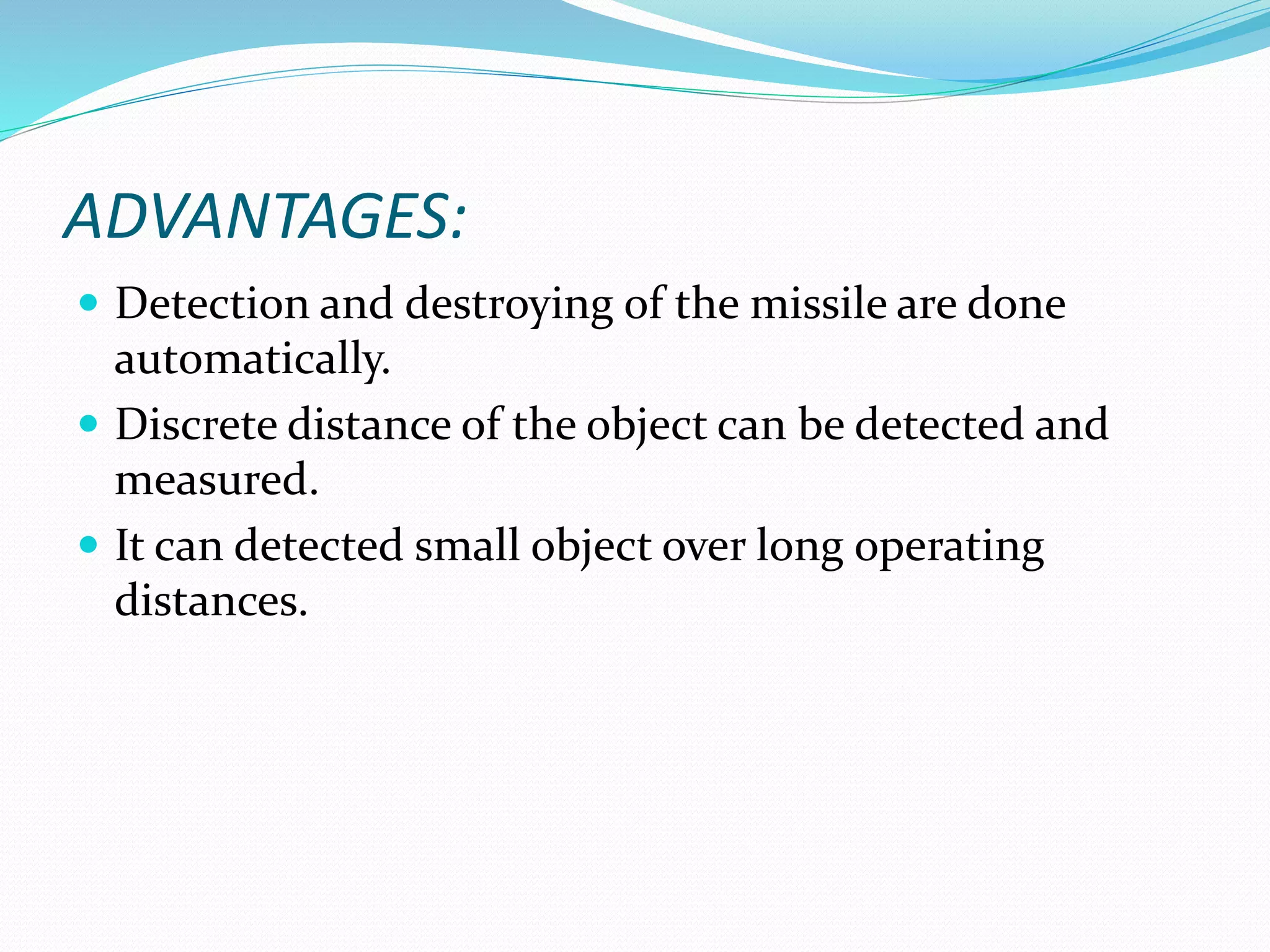 Missile detection and automatic destroy system | PPTX
