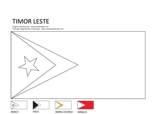 Missões para crianças bandeiras para colorir - timor leste