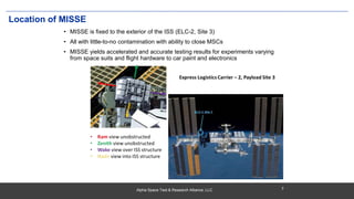 CASIS-Alpha Space MISSE Platform Informational Webinar Slides | PPTX