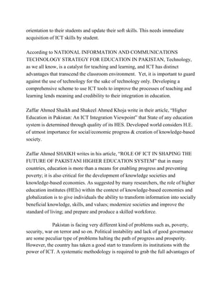 Use of ICT in Education in Pakistan | PDF