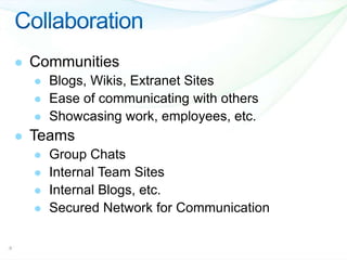 Sharepoint proposal as Collaborative system | PPTX