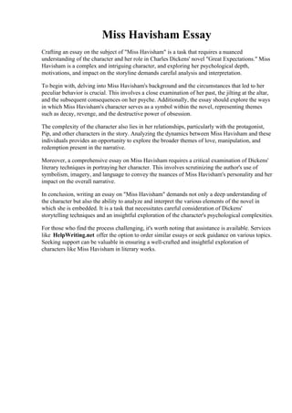 Miss Havisham Essay | PDF