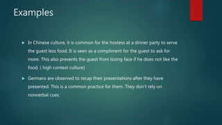 high and low context culture | PPTX