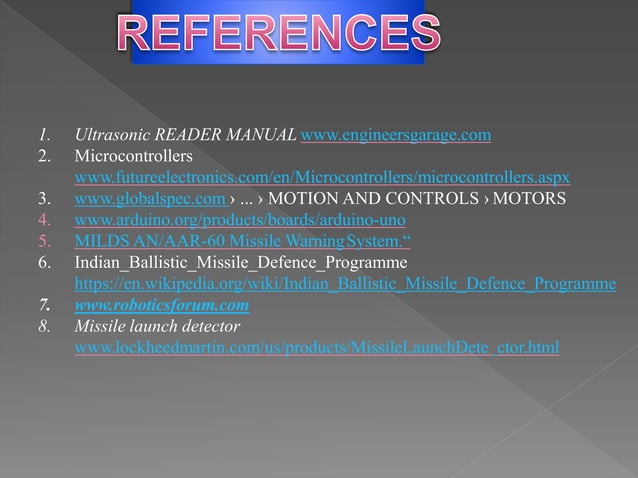 missile tracking and automatic destruction | PPTX