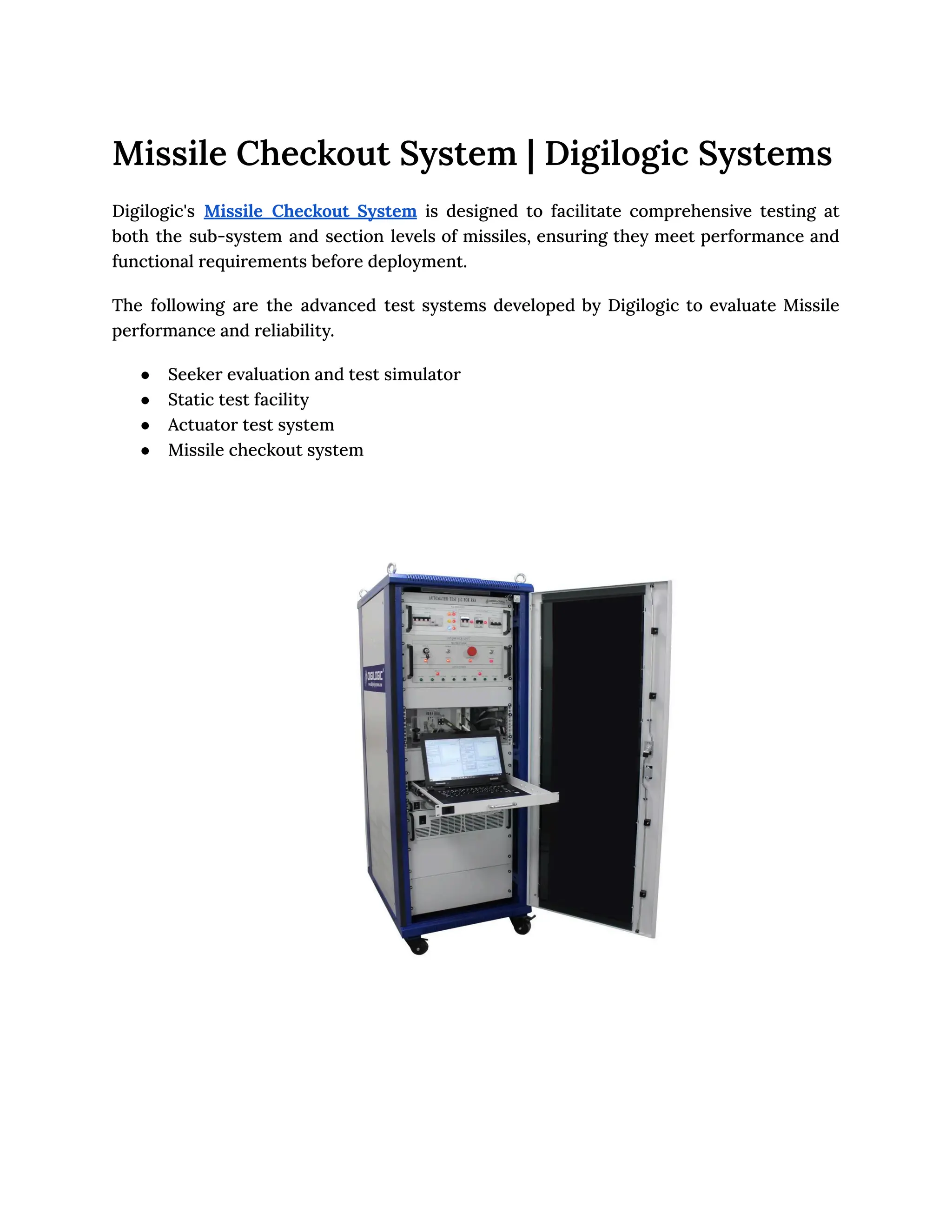 Missile Checkout System | Digilogic Systems | PDF