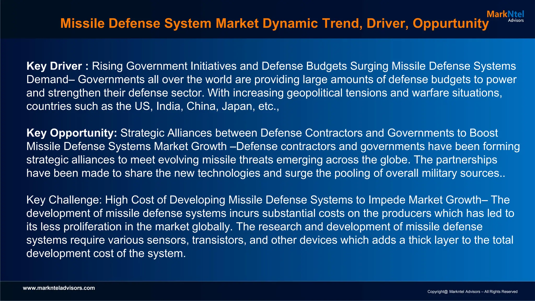 Missile Defense System Market Size Share Trend Report by 2030 | PDF